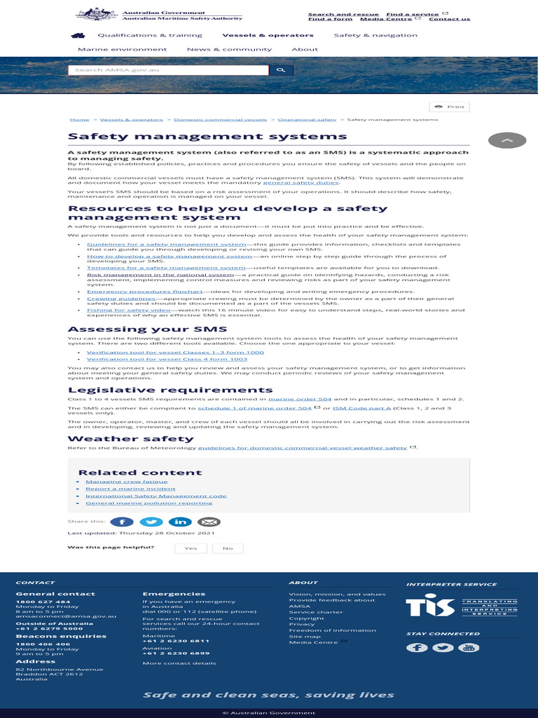 Safety Management Systems | PDF | Risk | Emergency