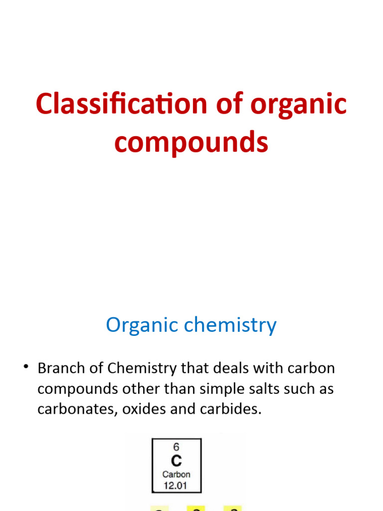Classification of organic compounds | PDF
