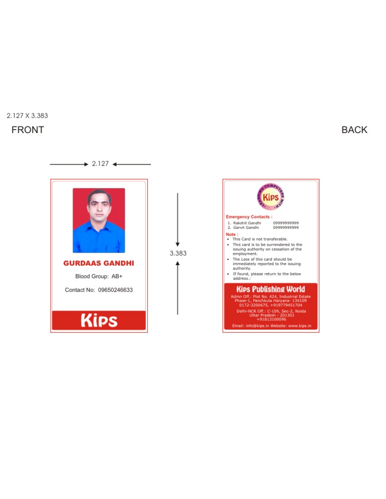 Kips Emp Card | PDF