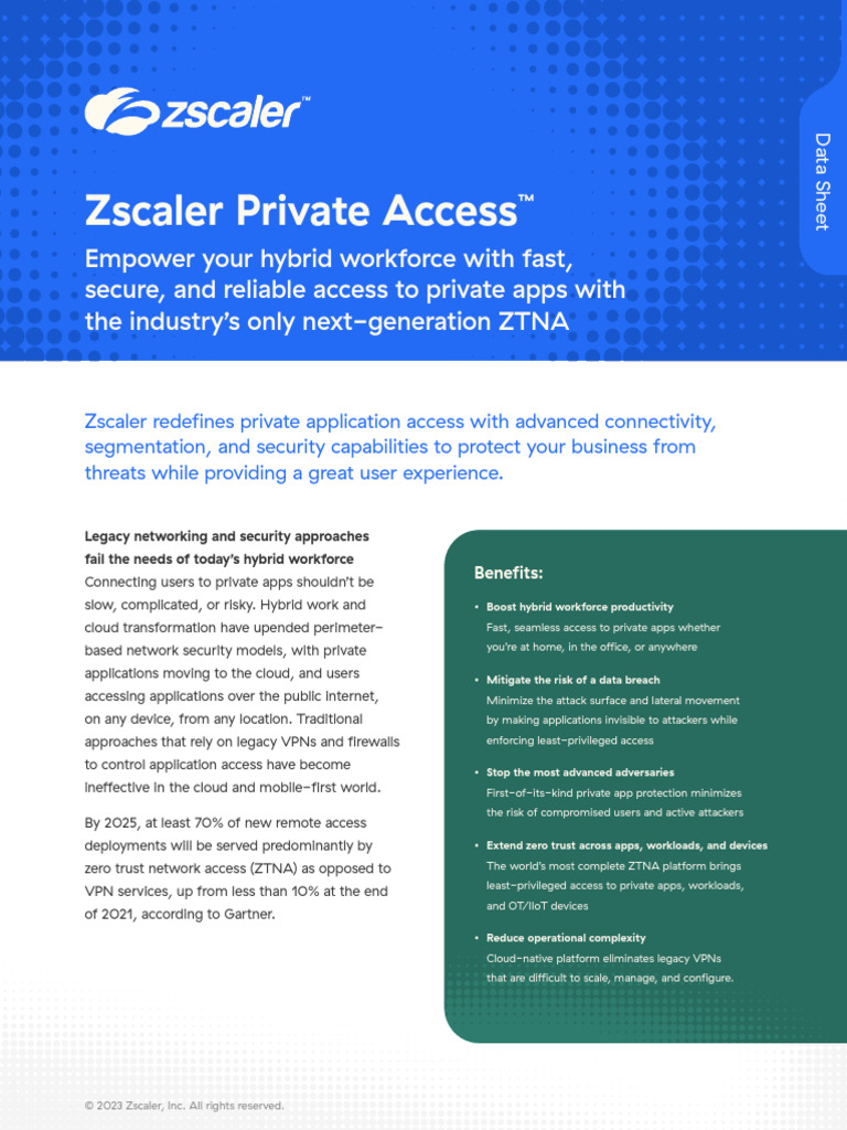 Zscaler Private Access | PDF | Cloud Computing | Security