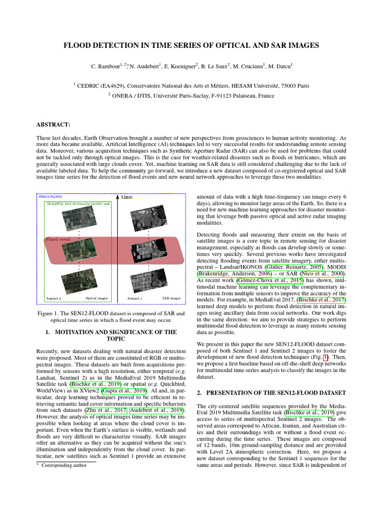 Clement-Rambour SEN12-FLOOD Isprs2020 Final | PDF | Remote Sensing | Satellite Imagery
