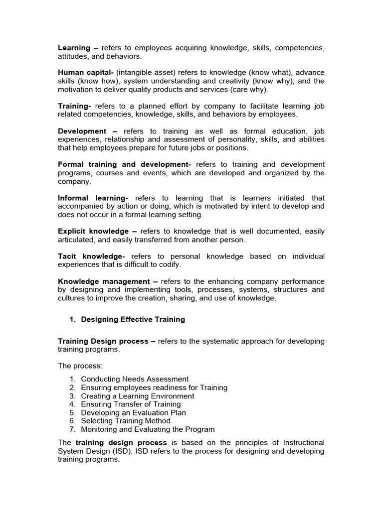 Learning - Refers To Employees Acquiring Knowledge | PDF | Learning ...