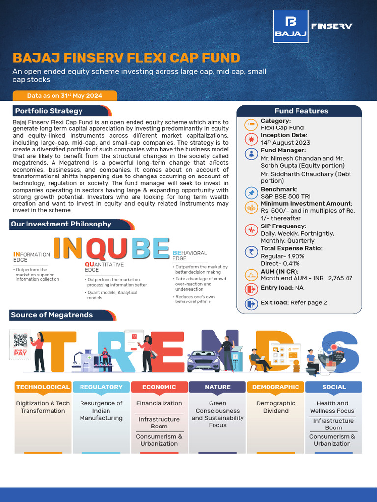 Bajaj Finserv Flexi Cap Fund - One Pager - June 2024 | PDF | Investing | Investment Management
