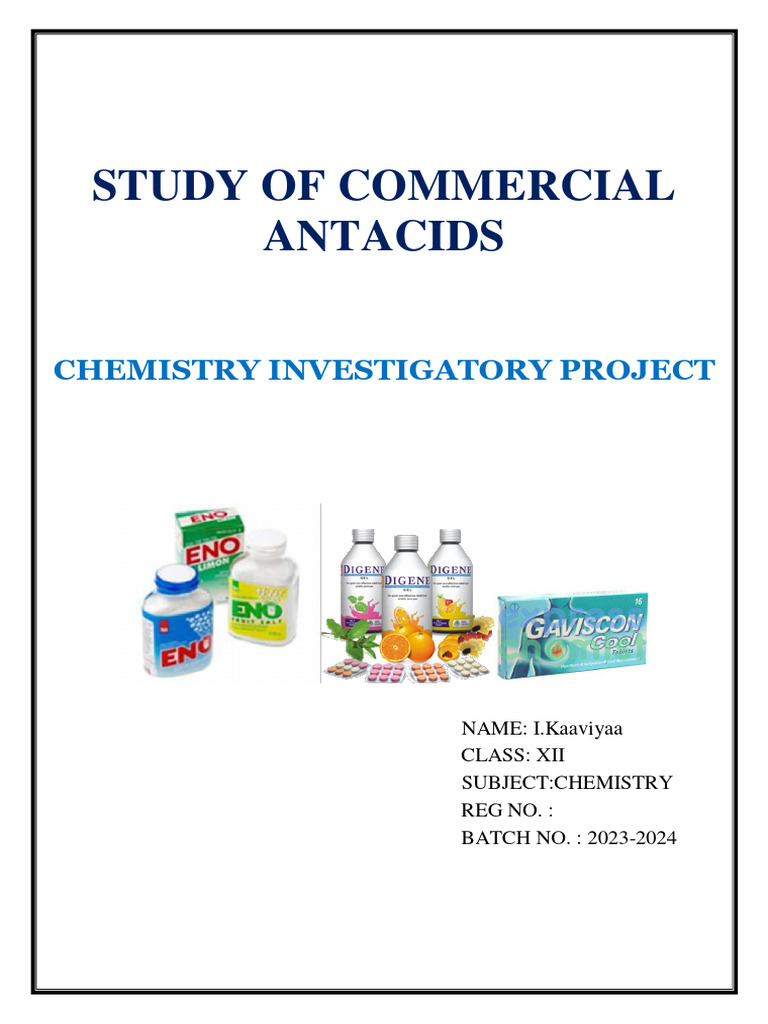 Chemistry Investigatory Project | PDF | Acid | Physical Chemistry