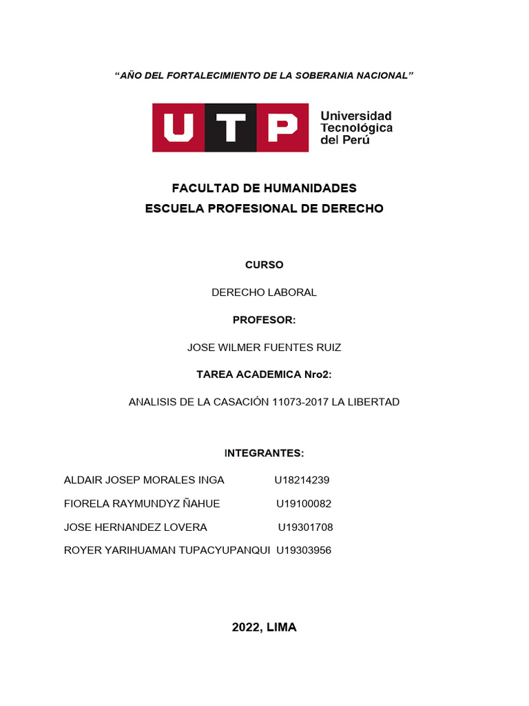 Ta2 - Derecho Laboral | PDF | Derecho laboral | Separación de poderes