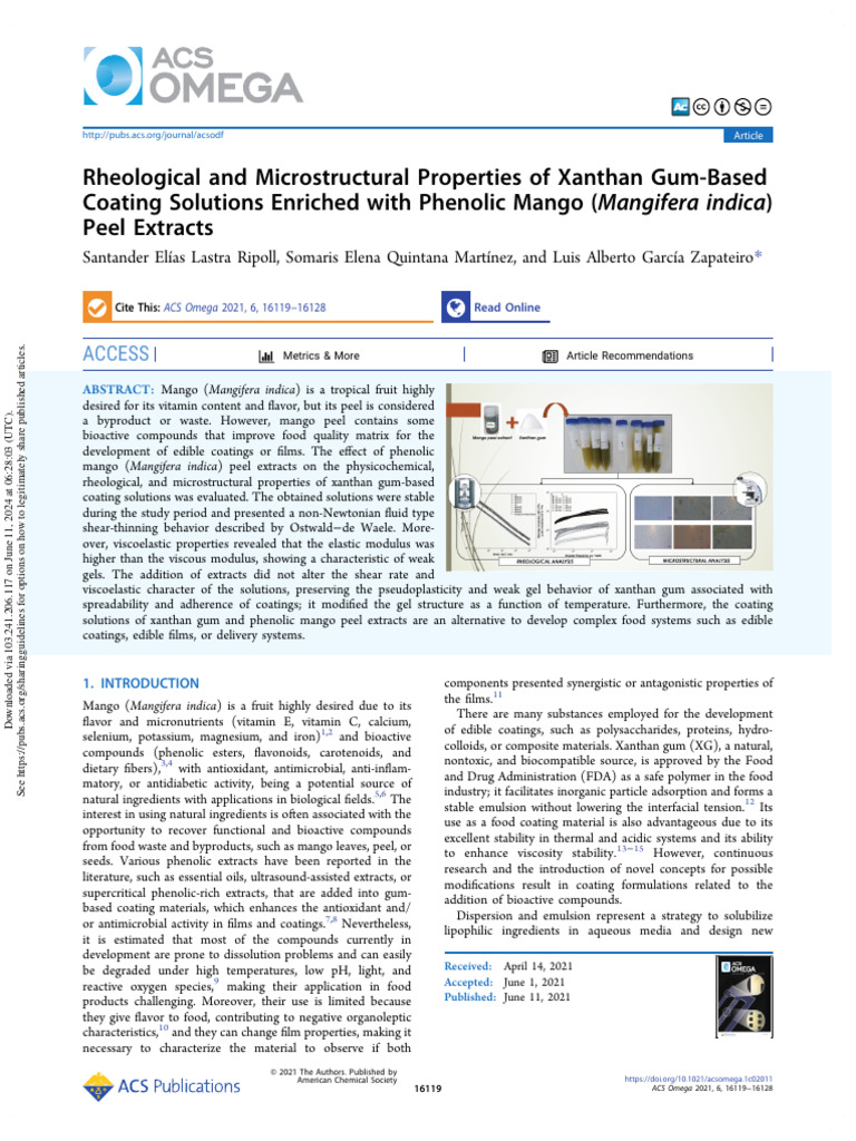 Lastra Ripoll Quintana Martínez 2021 Rheological and Microstructural Properties of Xanthan Gum ...