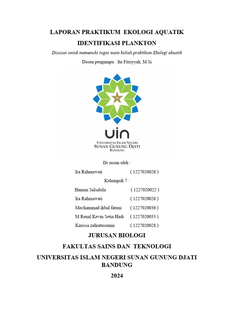 Laporan Identifikasi Plankton | PDF