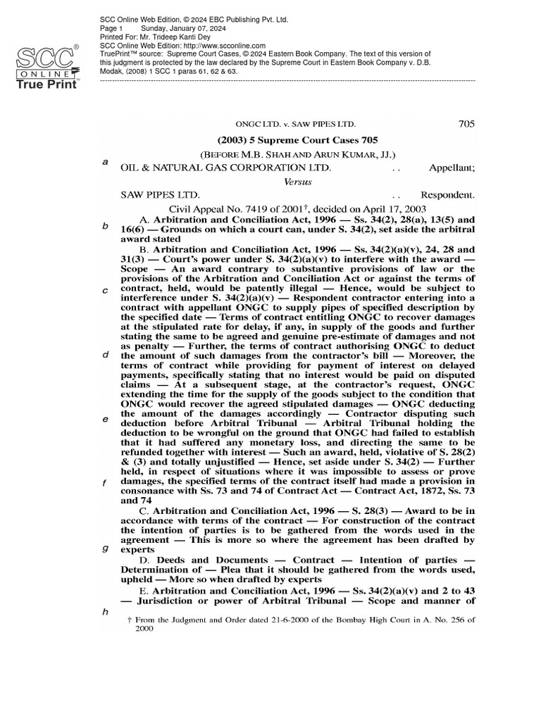 TP 2003 5 SCC 705 745 Trideepkdey Gmailcom 20240107 095811 1 41 | PDF | Government | Justice