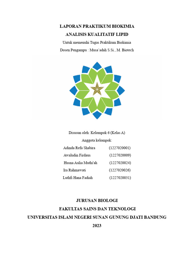 Laporan Prakitkum Biokimia Analisis Kualitatif Lipid | PDF | Kesehatan Holistik