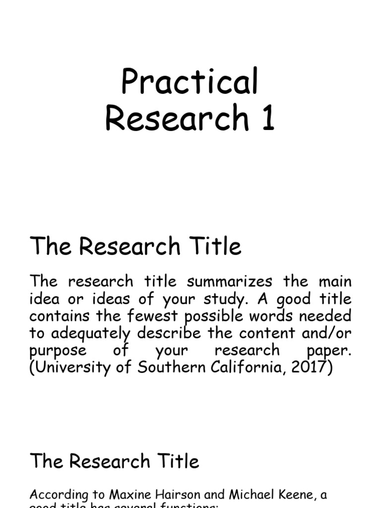 Practical Research 1 | PDF | Methodology | Science