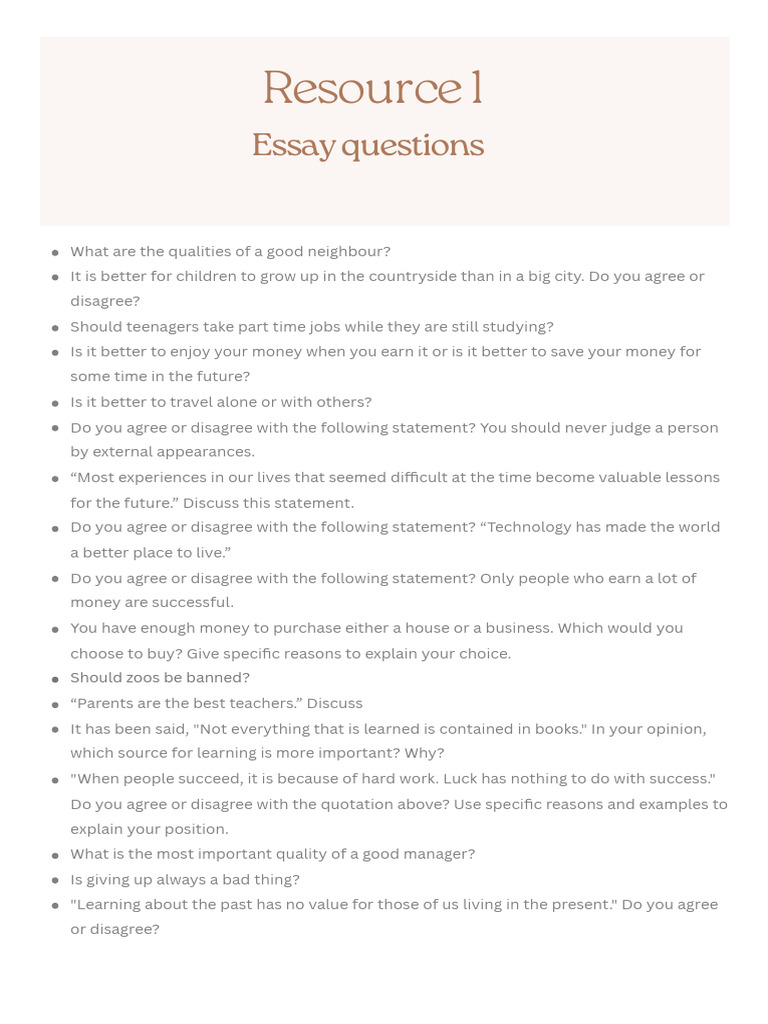 Thought-Provoking Essay Questions | PDF | Reason
