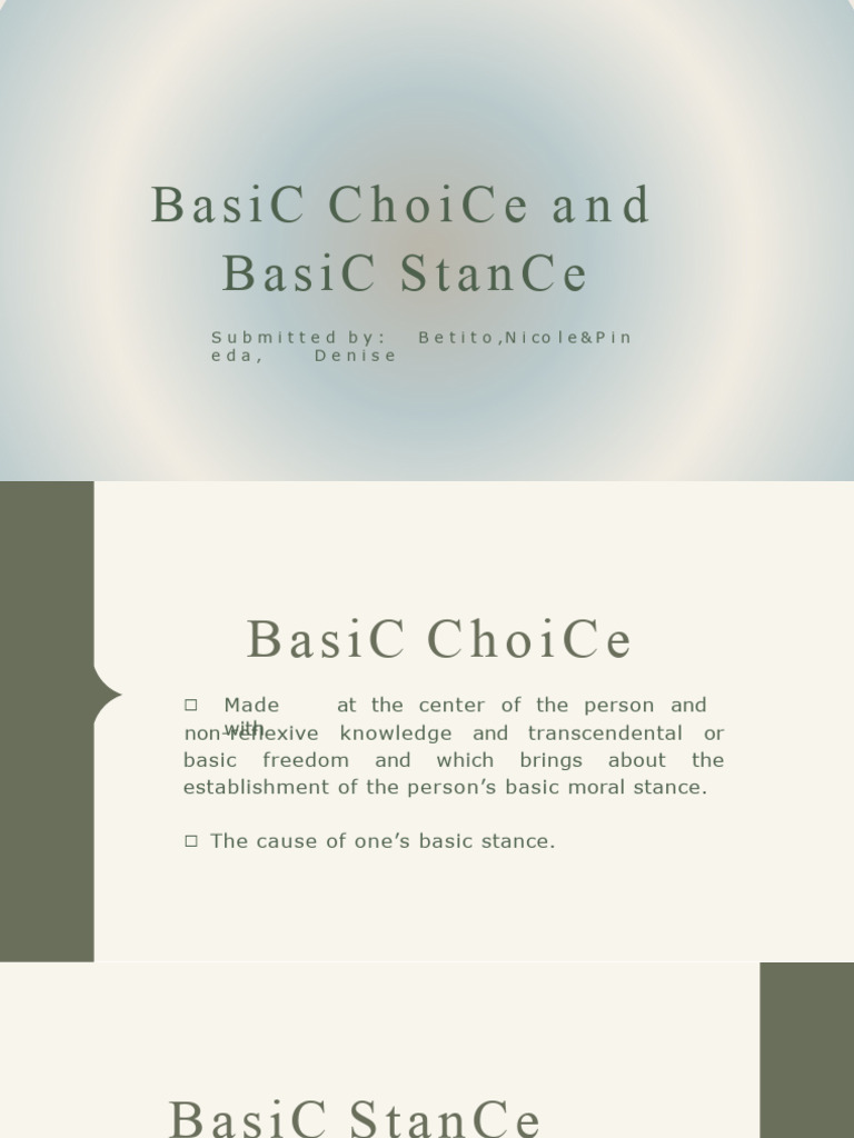 Week 4 Basic Choice and Basic Stance | PDF | Choice | Decision Making