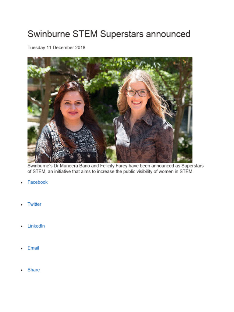 Superstars of STEM Article | PDF | Science, Technology, Engineering ...