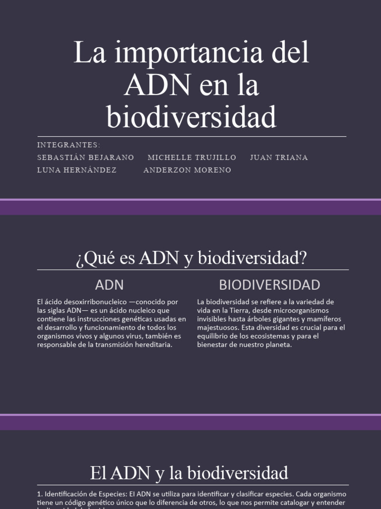 La Importancia Del ADN en La Biodiversidad | Descargar gratis PDF ...