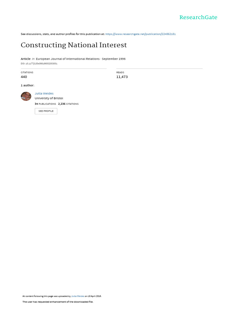 Constructing National Interests | PDF | Cyberspace | Web 2.0