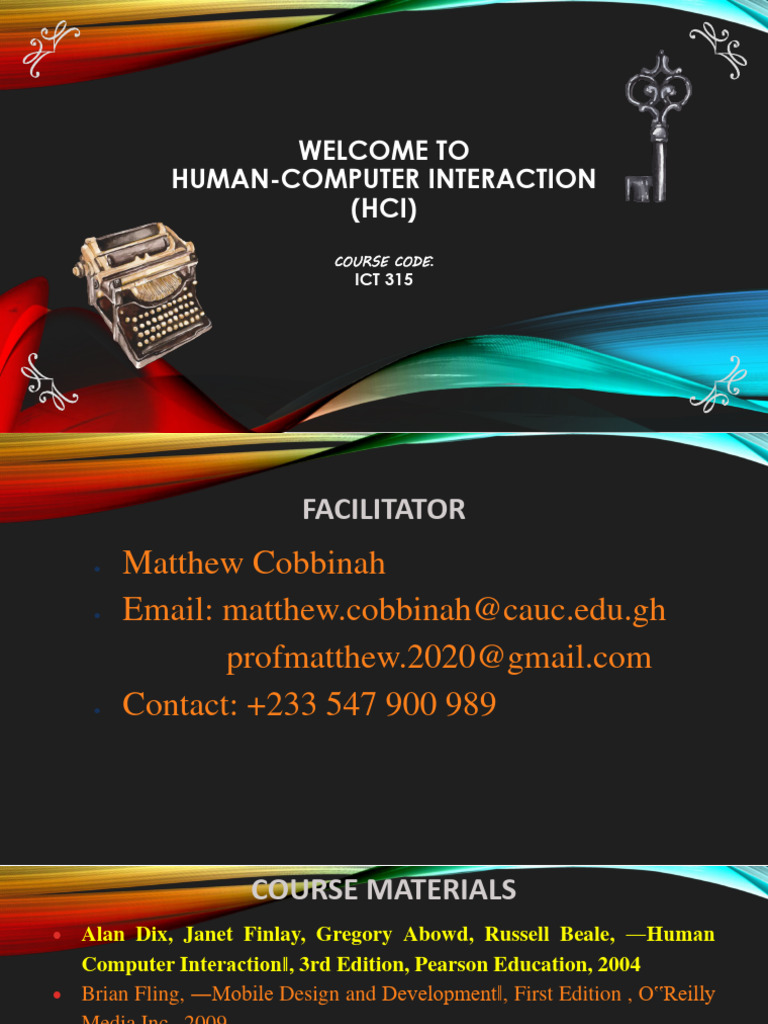 Human Computer Interaction Lecture Pdf Human Computer Interaction Graphical User Interfaces