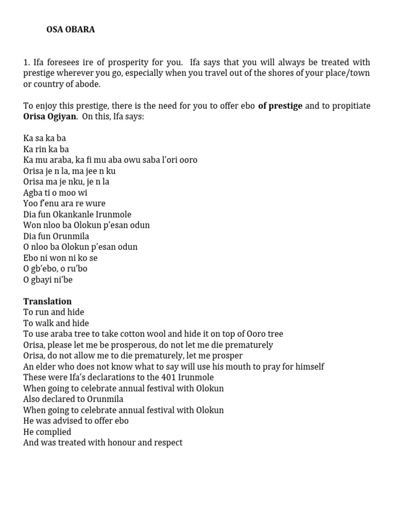 7.osa Obara | Download Free PDF | Religious Faiths | Santería