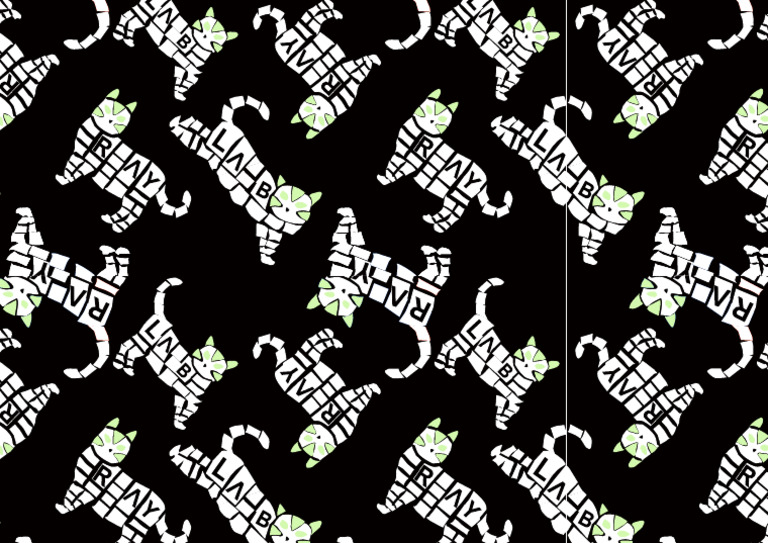 Raylab Cat Print Pattern Black and White | PDF
