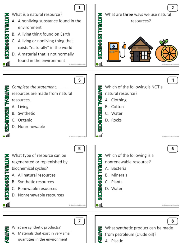 Natural Resources Task Cards STUDENT - TSW 8.2 | PDF | Fossil Fuels | Earth