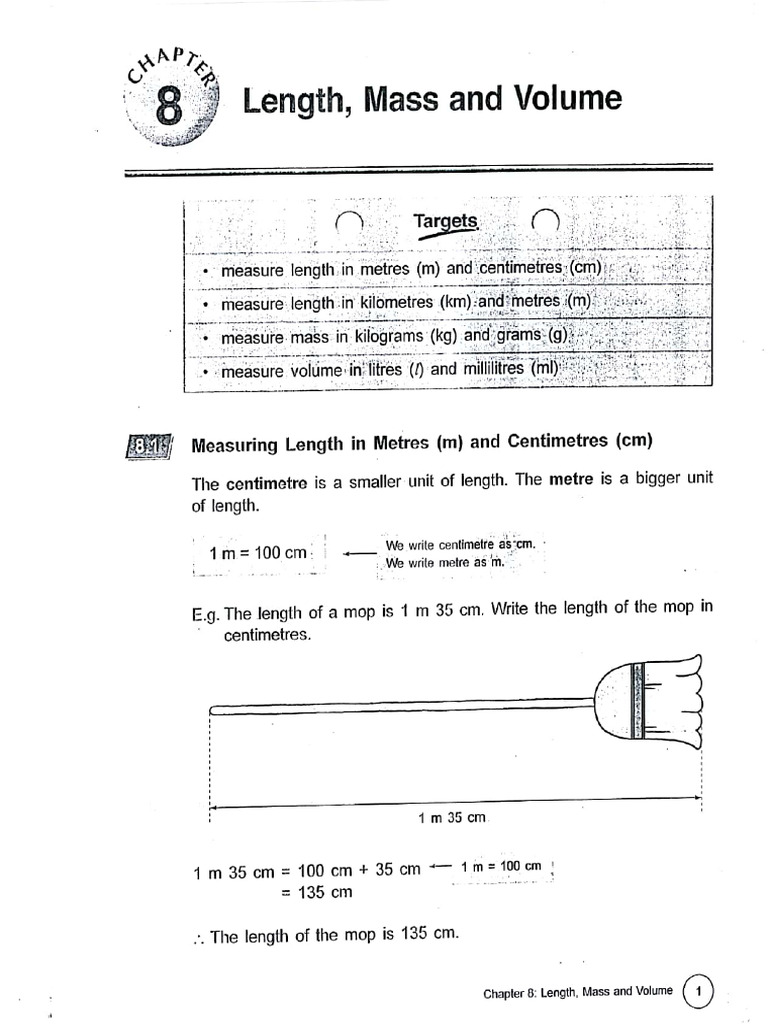 Chapter 8 Length, Mass and Volume | PDF
