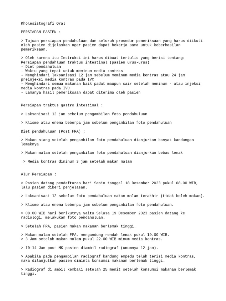 Kholesistografi Oral | PDF