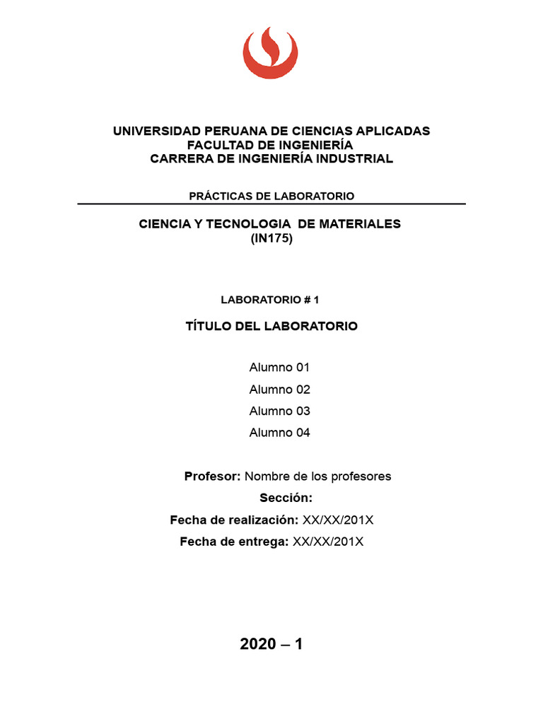 Modelo de Informe Upc Practice Materials To Do The Laboratory | PDF | Science | Ingeniería