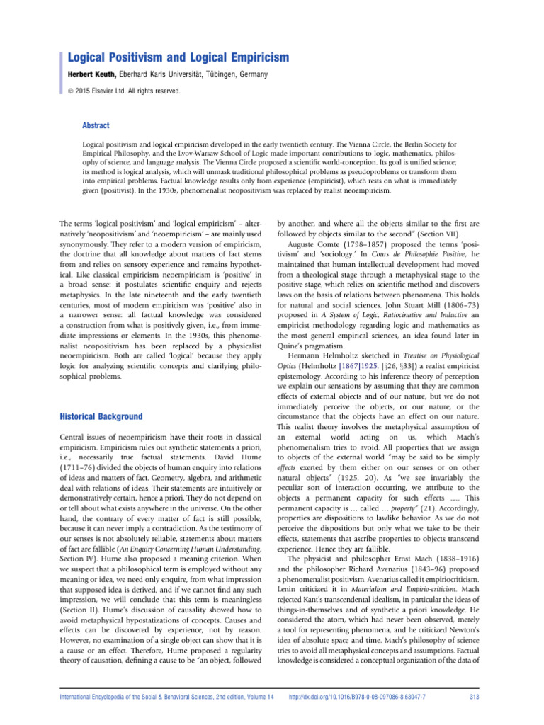1 - Aula 1 - Logical Positivism and Logical Empiricism | PDF ...
