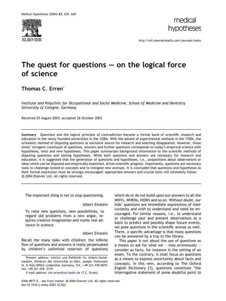 1 - Aula 1 - The Quest For Questions - On The Logical Force | PDF ...