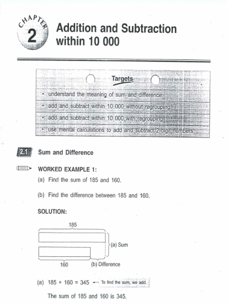 Chapter 2 Addition and Subtraction Within 10000 | PDF