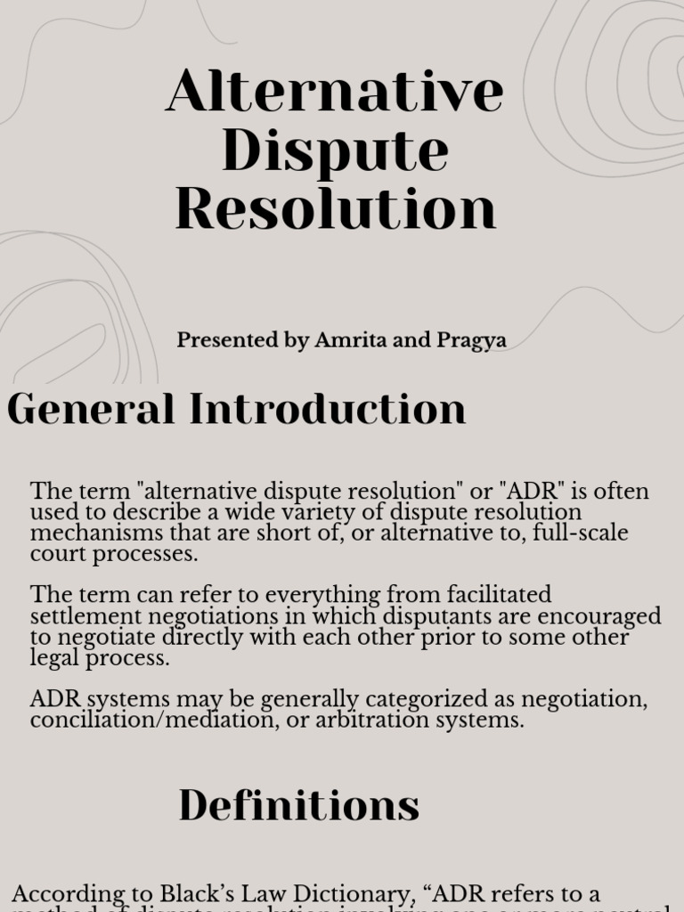 Alternative Dispute Resolution Guide | PDF | Alternative Dispute ...