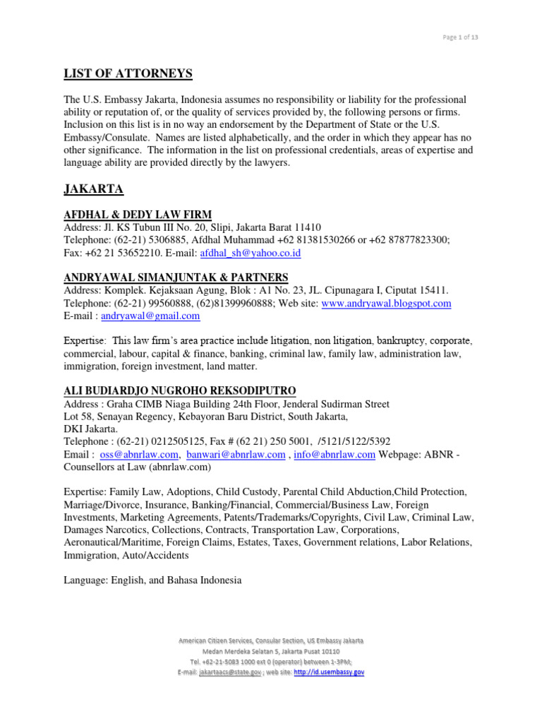 LIST OF ATTORNEYS in Alphabetical Order Updated March 21 2024 | PDF ...