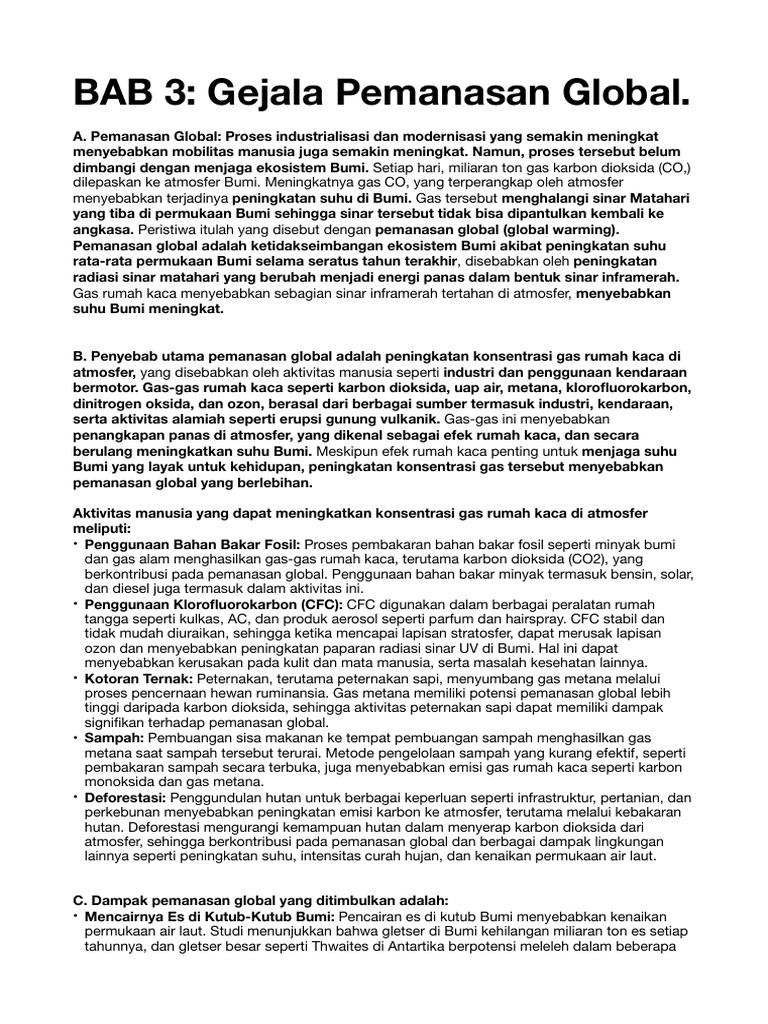 BAB 3 Gejala Pemanasan Global KELAS X | PDF