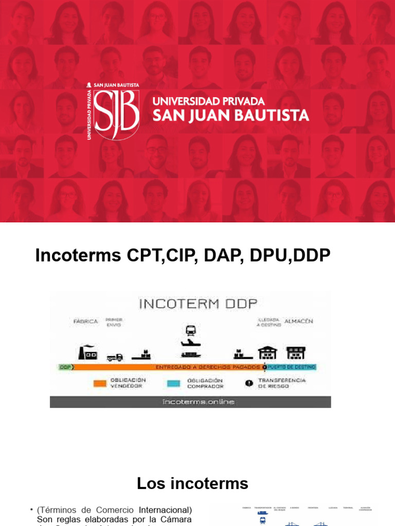 Incoterms CPT, Cip, Dap, Dpu, DDP | PDF | Gestión de la cadena de suministro | Transporte de ...
