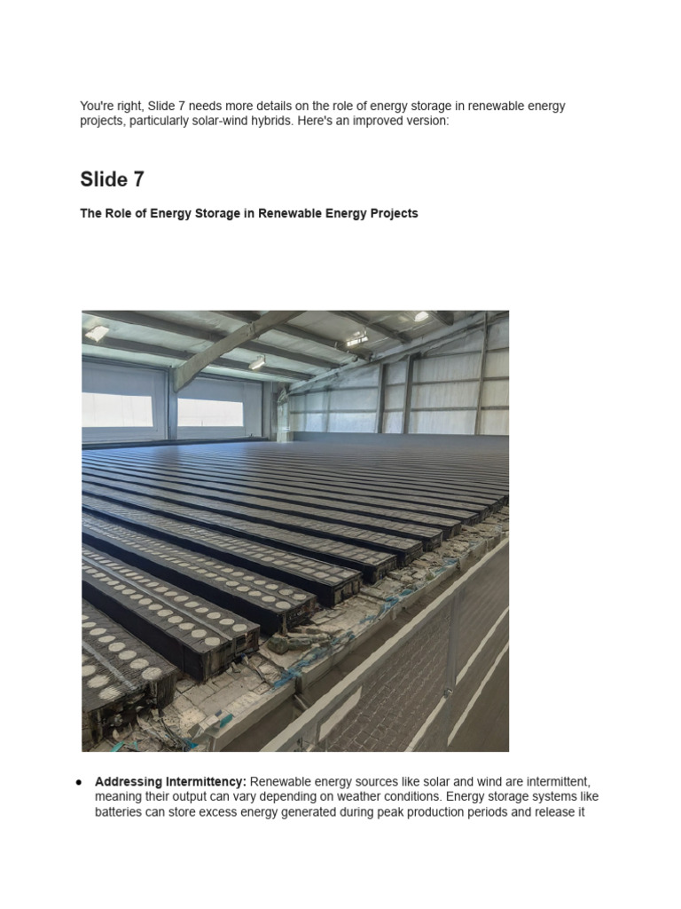 Slide 7 Is Not Detailed | PDF | Energy Storage | Wind Power