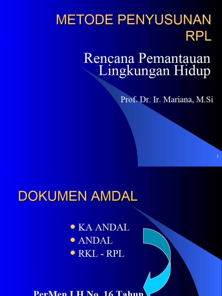 Metode Penyusunan RKL-RPL | PDF