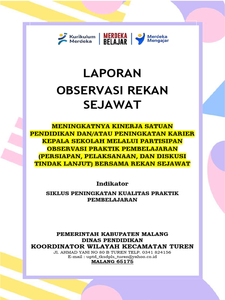 Observasi Pembelajaran Rekan Sejawat | PDF