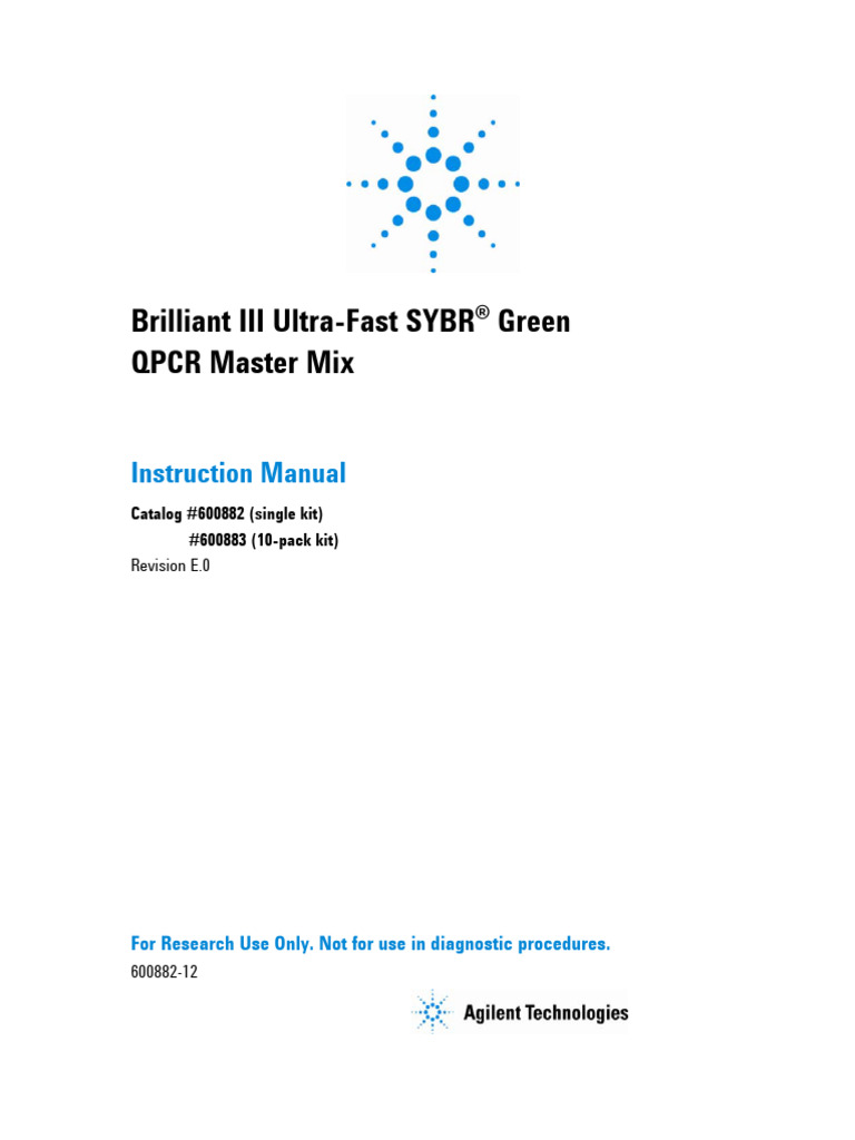 Brilliant III Ultra Fast SYBR Green QPCR | PDF | Real Time Polymerase ...
