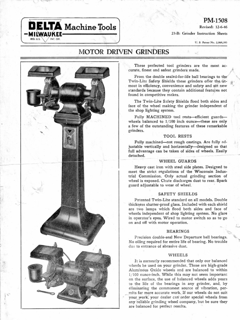 Delta Rockwell Grinder | PDF | Grinding (Abrasive Cutting) | Drill