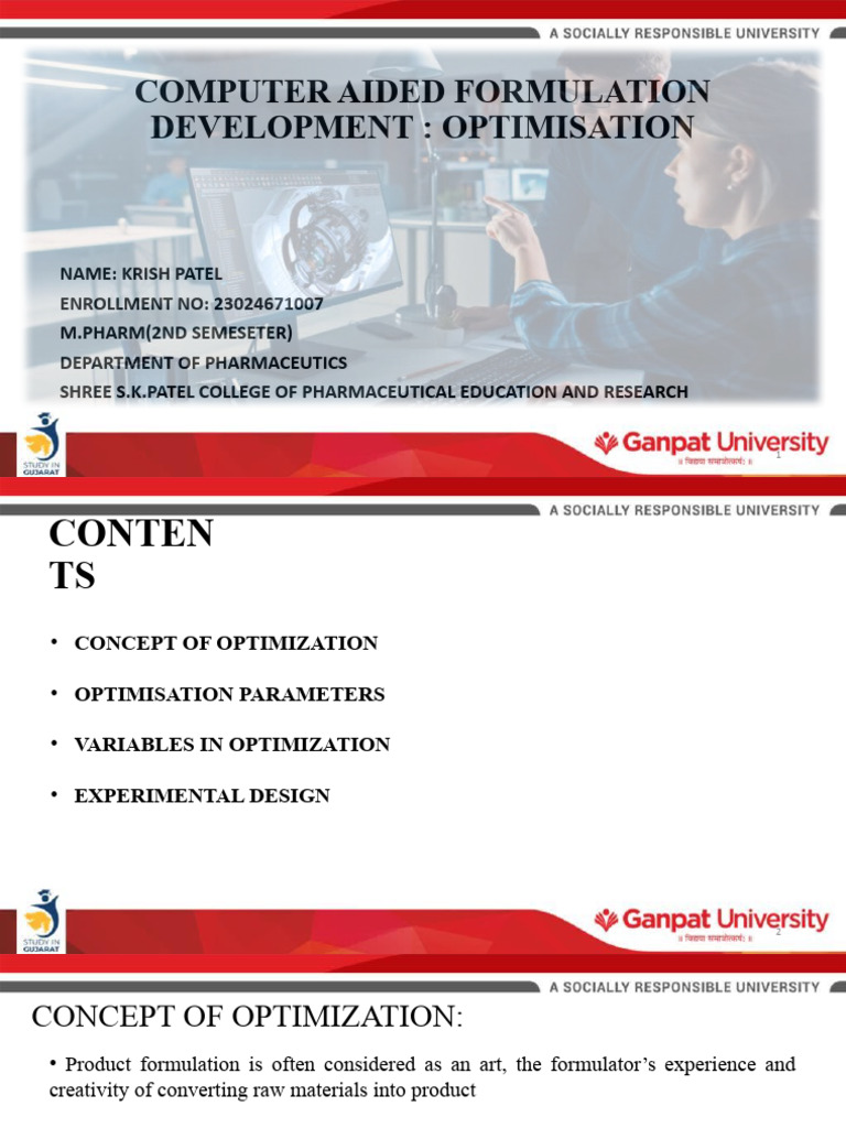 Computer Aided Formulation Development: Optimisation | PDF | Mathematical Optimization | Design ...