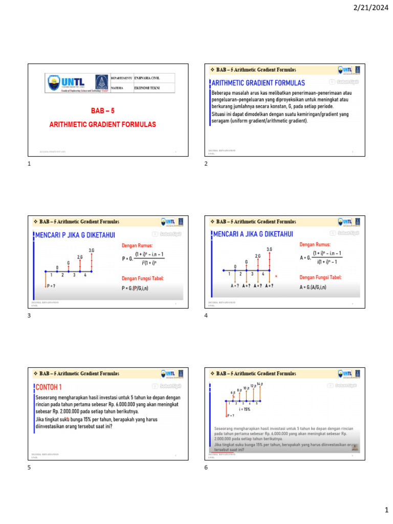 Chapter 5 Arithmetic Gradient Formula | PDF