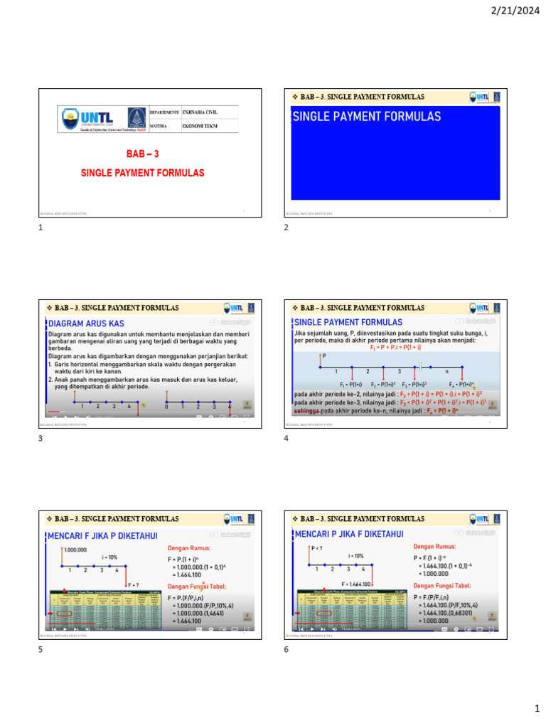 Single Payment Formulas Guide | PDF | Business | Finance & Money Management