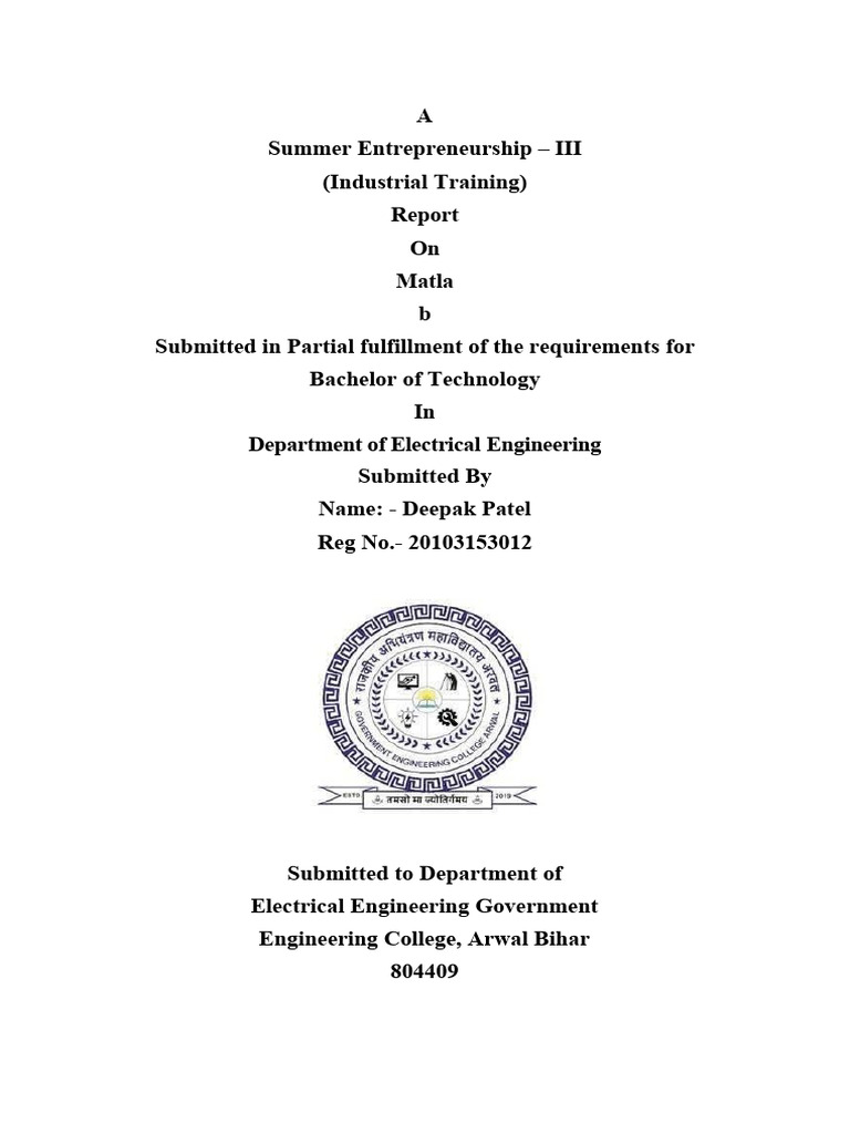 Deepak Intern Ship | PDF | Matlab | Computer Programming