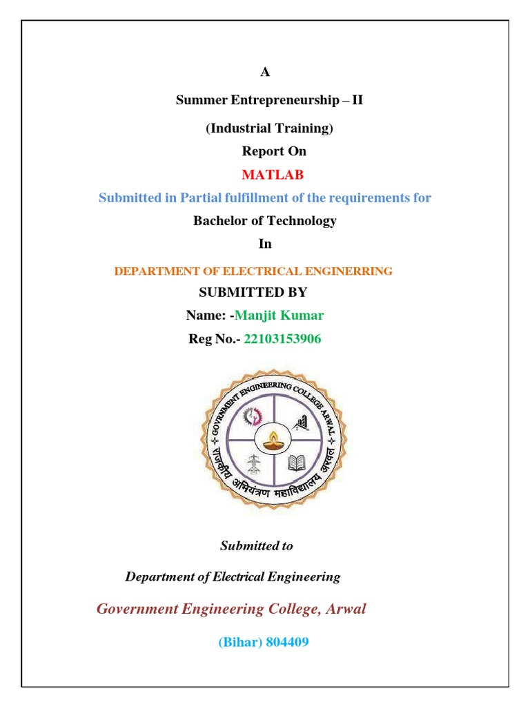 MANJIT FINAL PDF | Download Free PDF | Matlab | Computer Programming