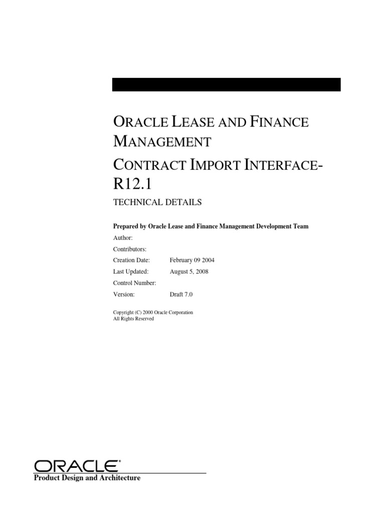 Oracle r12 Contract Import Interface Guide | PDF | Databases ...
