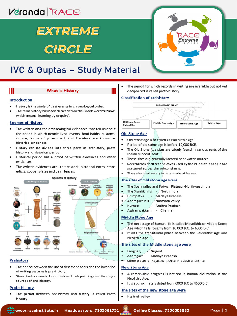 Extreme: IVC & Guptas - Study Material | PDF | Ashoka