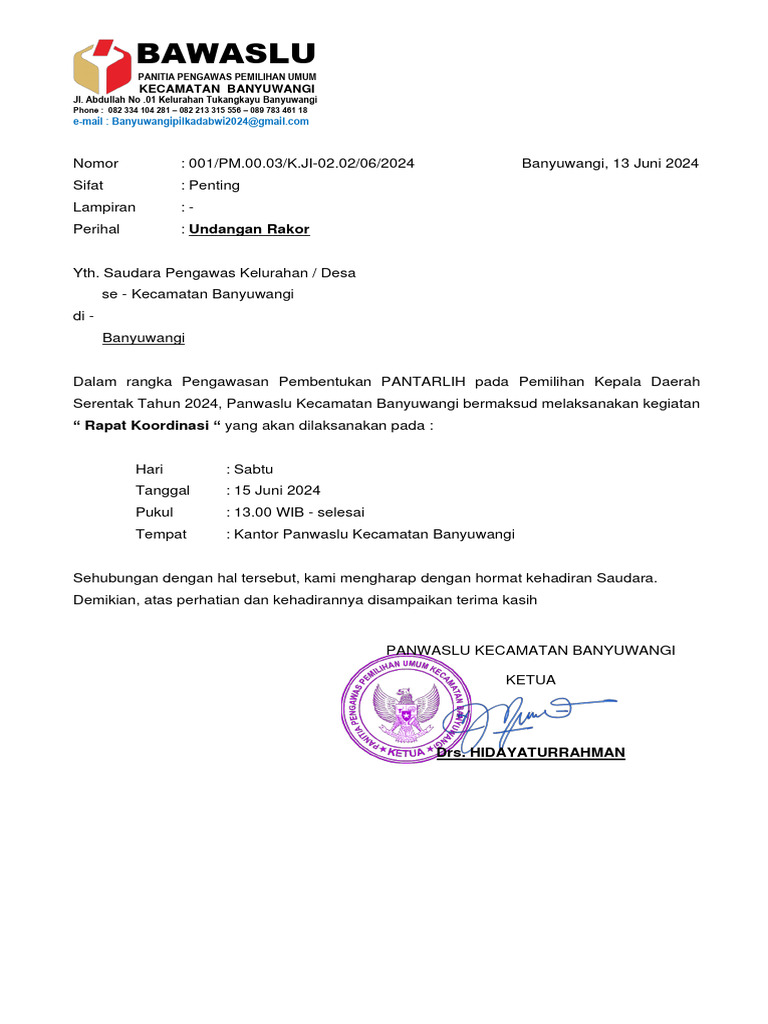 001-Undangan Rakor PKD | PDF