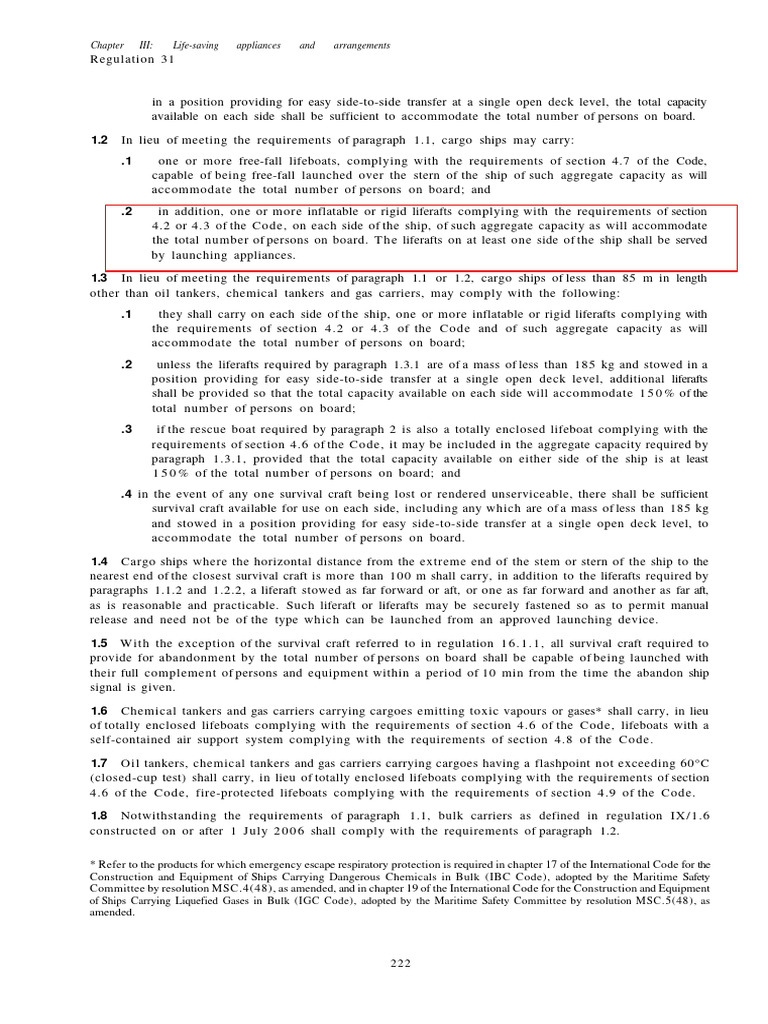 REf 10 - SOLAS Regulation 31 | PDF | Shipping | Ships