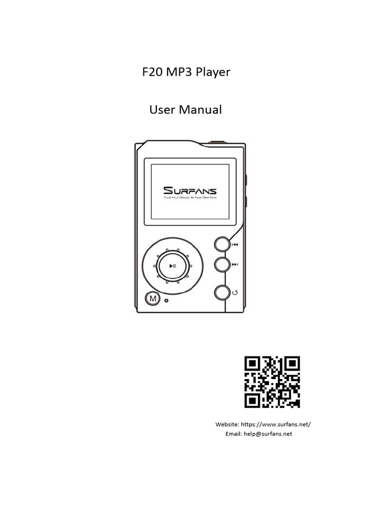 Surfans F20 MP3 Player User Manual | PDF | Bluetooth | Digital Audio