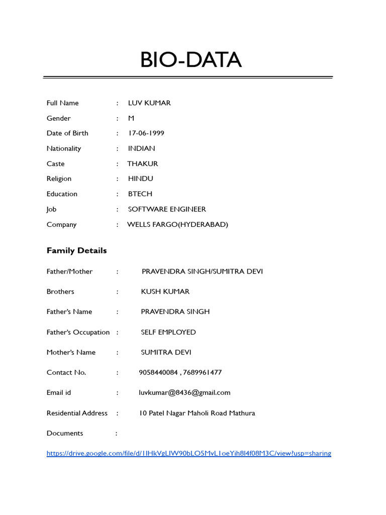 biodata | PDF
