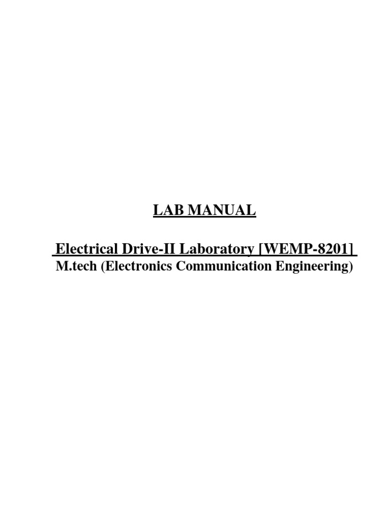 Electric Drive II Lab Mannual | PDF | Electric Motor | Rectifier